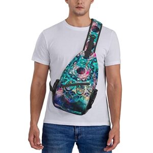 VSOFMY Sling Bag For Women Men, Crossbody Sling Backpack, Chest Bag for Hiking Travel Daypack, Multipurpose Lightweight Shoulder Bag, Galaxy Mandala