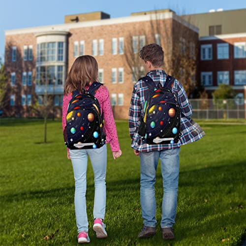 YPPAHHHH Universe Space Galaxy Solar System Backpack for School Girls Boys Kids School Backpack Elementary Students Bookbag Laptop Daypack with Chest Buckle, Teens Hiking Travel Rucksack