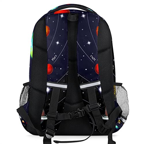 YPPAHHHH Universe Space Galaxy Solar System Backpack for School Girls Boys Kids School Backpack Elementary Students Bookbag Laptop Daypack with Chest Buckle, Teens Hiking Travel Rucksack