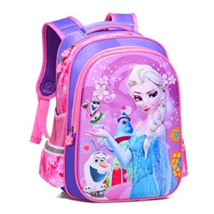 mjunbobu kid girls backpack 16 inch anime comic cartoon school daypack children kindergarten primary school backpack (purple)