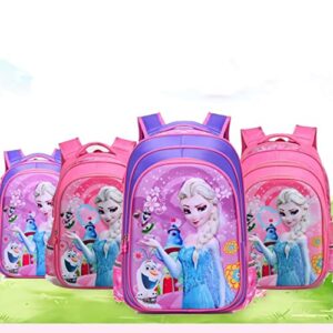 MJUNBOBU Kid Girls Backpack 16 Inch Anime Comic Cartoon School Daypack Children Kindergarten Primary School Backpack (Purple)