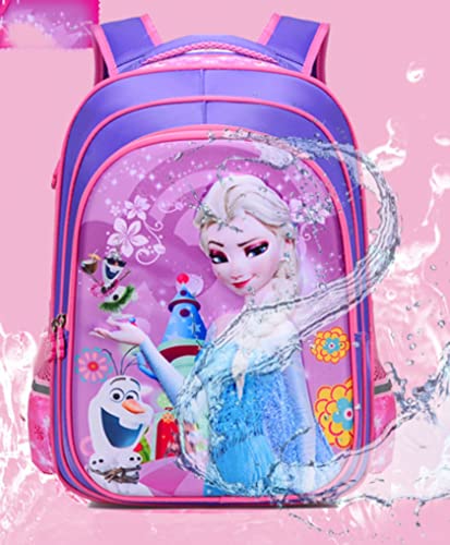 MJUNBOBU Kid Girls Backpack 16 Inch Anime Comic Cartoon School Daypack Children Kindergarten Primary School Backpack (Purple)