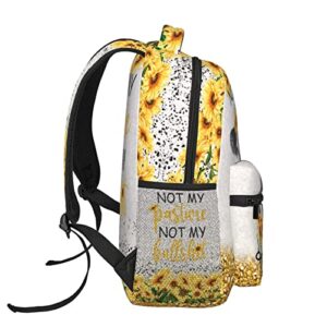 FuriTou Sunflower Cow Cow Sunflower Backpack Bull Cattle Double Shoulder Bag Cow Print Laptop Bagpack for Men Women Cow Stuff Accessories Bookbag for Work Camping Travel