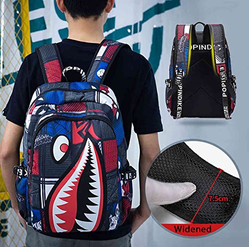 Waterproof Backpack Shark Backpack,Cartoon Shoulder Bag Casual Shark Daypack Backpacks for Boys Girls Teens Adults (Style 3)