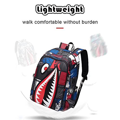 Waterproof Backpack Shark Backpack,Cartoon Shoulder Bag Casual Shark Daypack Backpacks for Boys Girls Teens Adults (Style 3)