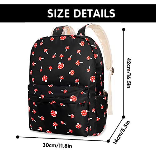 MCWTH Mushroom School Backpack for Teen Girls, School Bags Bookbags for Teenagers