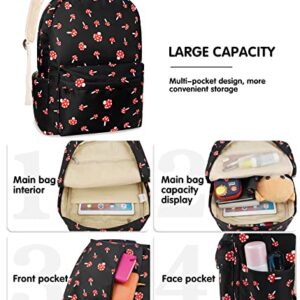 MCWTH Mushroom School Backpack for Teen Girls, School Bags Bookbags for Teenagers