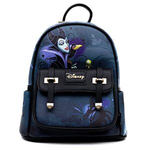 wondapop disney maleficent 11" vegan leather fashion mini backpack