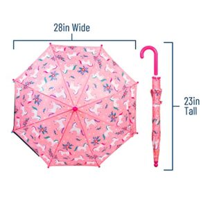 Wildkin Kids 15 Inch Backpack and Umbrella Bundle for On-The-Go Comfort (Magical Unicorns)