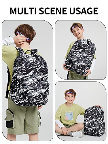 Tpeohan Student Backpack for Boys School Bags Teen Bookbags Back to School Football Backpacks