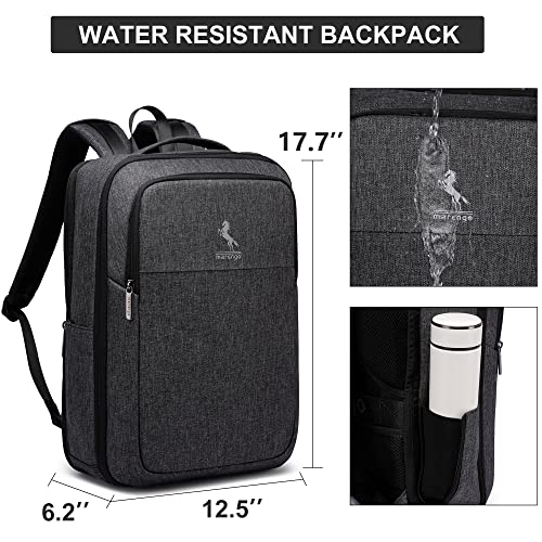 Marengo Carry-On Travel Backpack, Anti-Theft Lock Zippers Smart Business Waterproof Flight Approved Backpack for Men Women Office Work Fits 15.6 Inch Laptop, Black