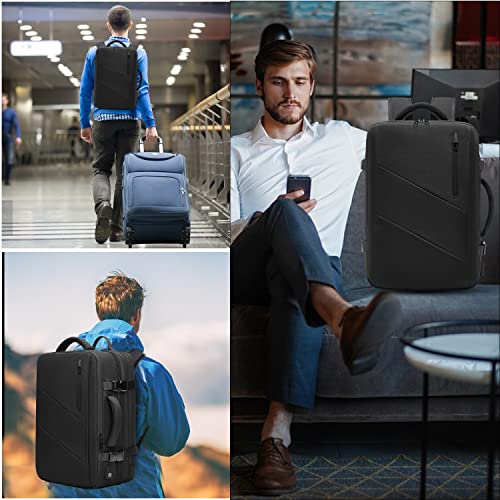 GYakeog 44L Travel Backpacks,Laptop Backpack 17.3 inch Backpack for Men, Expandable Carry-On Backpack for Airplanes,Water Resistant Business Back Pack for Women & Men