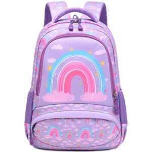 jumpopack rainbow backpack for girls school backpack for elementary backpacksfor girls lightweight water resistance back to school bag preschool kids bookbag,rainbow print