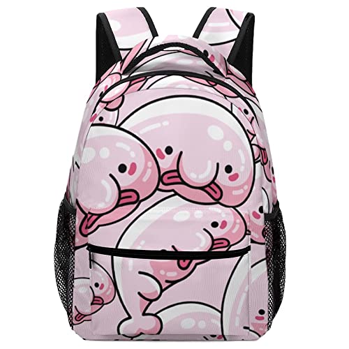 Kawaii Cute Blobfish Cute Laptop Backpacks Travel Daypacks Unisex Fashion College Shoulder Bag