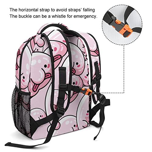 Kawaii Cute Blobfish Cute Laptop Backpacks Travel Daypacks Unisex Fashion College Shoulder Bag