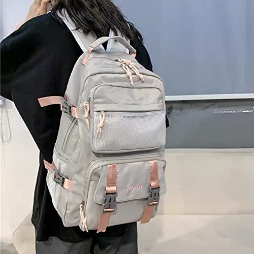 Hualibao 15.6Inch Notebook Laptop College Backpack for Women Men Water Resistant(Grey)