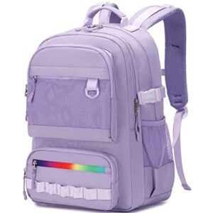 lanola laptop backpack,business travel anti theft durable laptops backpack,water resistant college school computer bag for women & men fits 15.6 inch laptop and notebook - purple