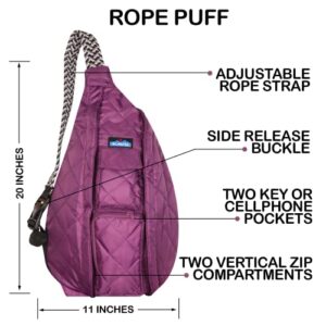 KAVU Original Rope Puff Diamond Quilted Mini Sling Pack - Sunset Purple