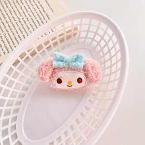 Bliqlriy Cute 3D Plush Cartoon Bag with Brooch Pin, Kawaii Backpack for Girls, mini Anime Accessories Backpack