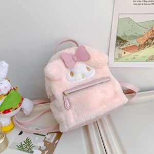 Bliqlriy Cute 3D Plush Cartoon Bag with Brooch Pin, Kawaii Backpack for Girls, mini Anime Accessories Backpack