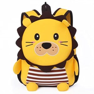 joyrokaro cute toddler backpack - waterproof preschool backpack lunch bag for kids 3-6 - 3d neoprene cartoon animal schoolbag for toddlers - lion backpack for 3 4 5 6 years boys girls gift