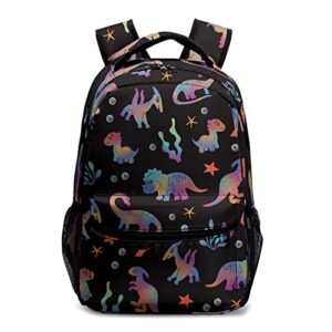 dacawin colorful dinosaurs backpack for boys girls ocean animals kids bookbag underwater letter coral starfish toddler back pack for kindergarten preschool elementary