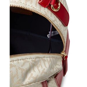 Tommy Hilfiger Schyler Smooth PVC Trim Cube Bicolor Poly Jacquard Backpack Ivory/Clayed Pebble One Size