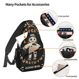 NiuKom Ouija Board Voodoo Doll Occultism Sling Backpack Crossbody Chest Bag Crossbody Shoulder Bag Gym Cycling Travel Hiking Daypack For Women Men