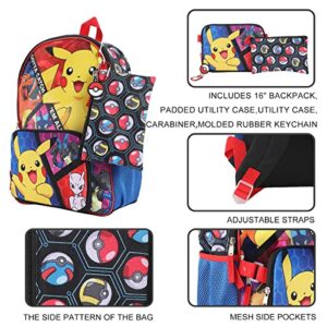 Bioworld Pokemon Trainer Gotta Catch 'Em All Youth 5-Piece Backpack Set