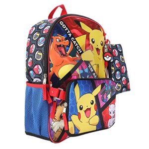 Bioworld Pokemon Trainer Gotta Catch 'Em All Youth 5-Piece Backpack Set