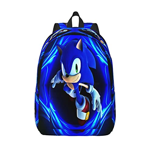 Pettidol Cartoon Soniccs Backpack Canvas Backpack Game Book Bag Man Travel Backpack Birthday Gift Work Bag