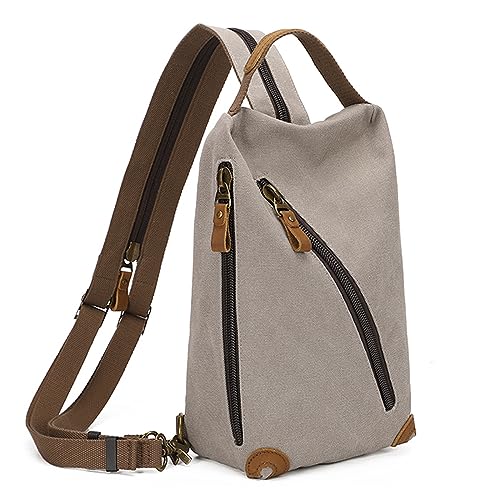 KL928 Canvas Sling Bag - Small Crossbody Backpack Shoulder Casual Daypack Rucksack for Men Women