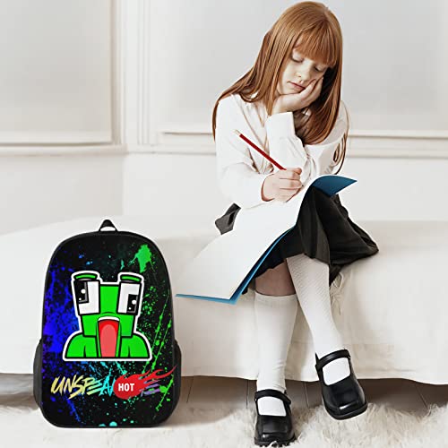 Souvdfef 3PCS Backpack Set Kids Student 17inch Backpacks Boys Girl Lunch Bag Pencil Case SchoolBag School Bookbag Daypack Office Picnic