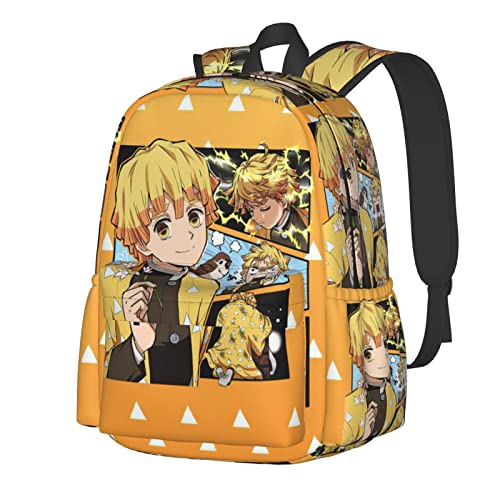 MUHASI Zen-Itsu Agatsuma Anime Backpack Large Capacity Daypack Lightweight Travel Laptop Bag Unisex Waterproof Backpacks For Men Women