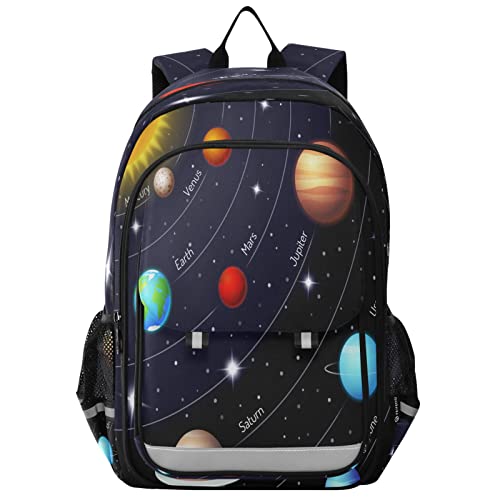 FFYHO Planet Universe Backpacks with Chest Strap for Teens Women Men,Night Forest Large Book Bags Lightweight Laptop Computer Bags Travel Casual Daypacks for College Work Business 18 Inch