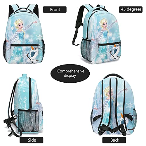 LZYUNAZ Girls Backpack, School Backpack Cartoon Backpack Lightweight Durable Laptop Backpack for School Travel Camping (Blue)