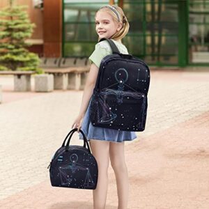 ODAWA Libra Zodiac Lovely Lightweight School Backpack Set for School Girls Boys Elementary School Bookbags Elementary School Bookbags