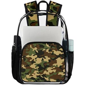 tropicallife camouflage modern camo clear backpack heavy duty pvc transparent backpack see through large backpacks for women men