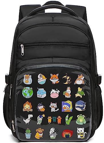 BLUEFAIRY Ita Bag Backpack Cute School Bag with Large Insert for School Pin Display Backpack Anime Cosplay Gifts (BLACK)