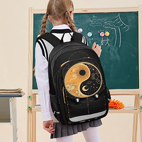 Glaphy Yin-yang Dreamcatcher Backpack School Bag Lightweight Laptop Backpack Student Travel Daypack with Reflective Stripes