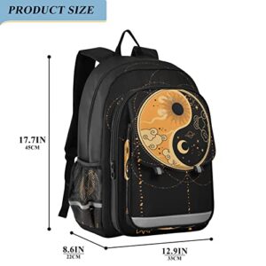 Glaphy Yin-yang Dreamcatcher Backpack School Bag Lightweight Laptop Backpack Student Travel Daypack with Reflective Stripes