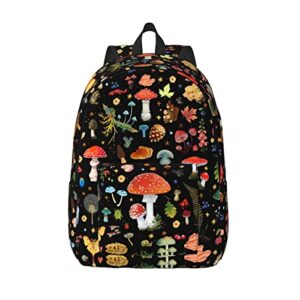 mushroom backpack casual canvas backpack travel daypack laptop bookbag for boys and girls with adjustable padded shoulder straps day pack for college travel hiking camping sports shoulder bag