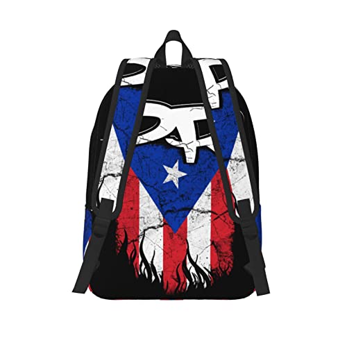 FYCFSLMY Puerto Rico Pr Flag Backpack with Adjustable Straps, Suitable for Travel Picnics Activities