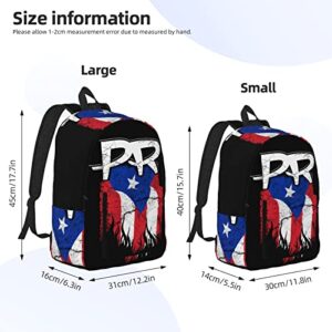 FYCFSLMY Puerto Rico Pr Flag Backpack with Adjustable Straps, Suitable for Travel Picnics Activities