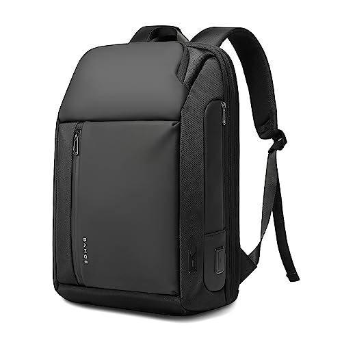 Tfro & Cile Laptop Backpack 15.6 Inch Business Travel Backpack for Men with USB Charging Port Waterproof Bag, Black