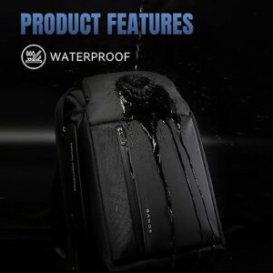 Tfro & Cile Laptop Backpack 15.6 Inch Business Travel Backpack for Men with USB Charging Port Waterproof Bag, Black