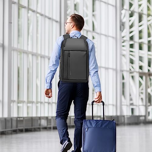 Tfro & Cile Laptop Backpack 15.6 Inch Business Travel Backpack for Men with USB Charging Port Waterproof Bag, Black