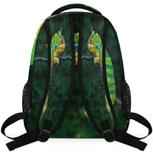 Chameleon Print Laptop Backpack Travel Bag Basic Durable Daypack Large Capacity Travel Essentials Accessories for Men Women Adults