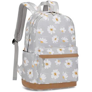 Createy Backpack for Girls Kids Backpack with Lunch Box Lightweight Daisy Prints Backpack Primary Elementary Students Bookbags School Bags Set