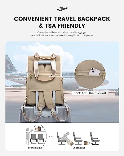 LOVEVOOK Laptop Backpack Purse for Women,15.6inch Laptop Tote Bag with USB Port,Convertible Work Backpack College Backpacks for Women,Cute Waterproof Computer Daypack for Travel